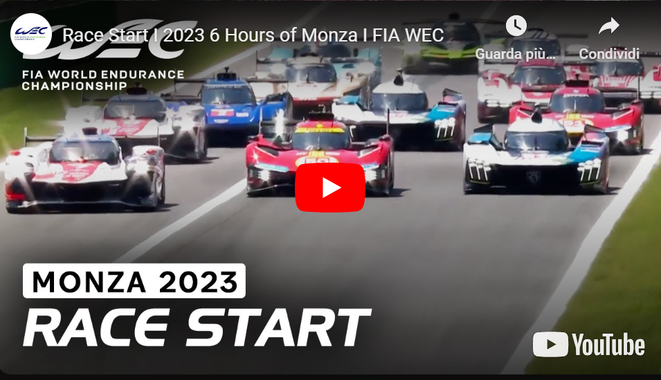 WEC, 6 Ore di Monza: la partenza e il via della gara [ VIDEO ]