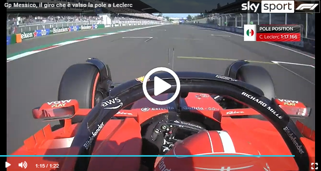 Gp Messico F1 2023: il giro che è valso la pole position a Leclerc [ VIDEO ]